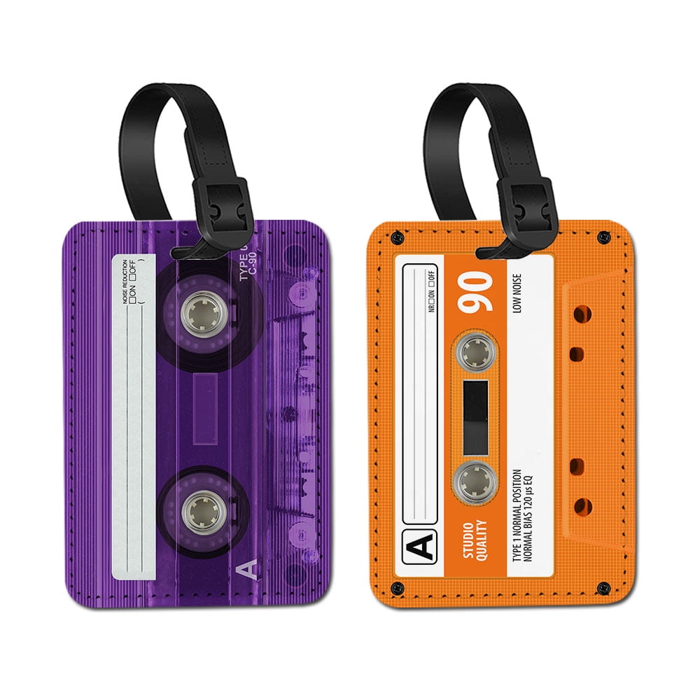 WIRESTER 2pcs Set PU Leather Luggage Tags Privacy Label Flap for Travel Suitcase Baggage ...