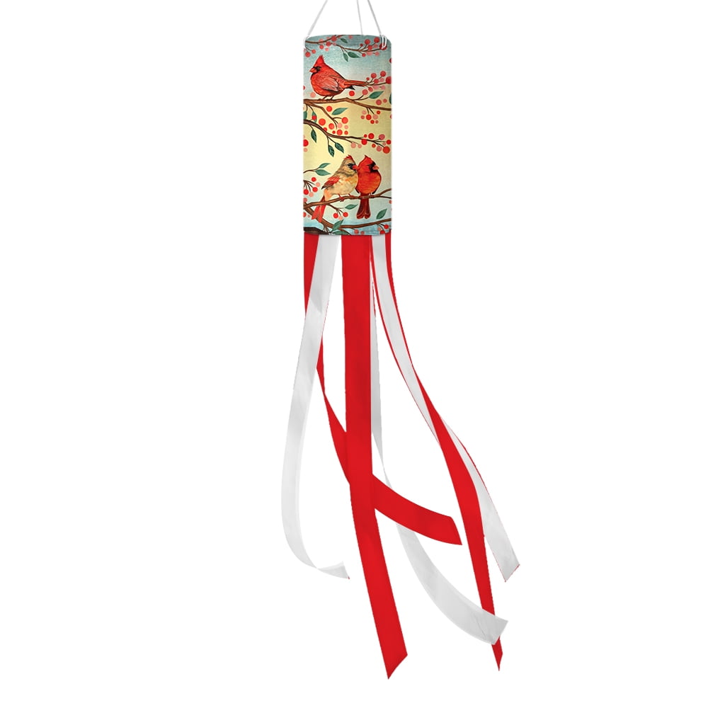WIRESTER 40" Red Cardinal Birds Windsock Banner Outdoor Hanging Decor ...