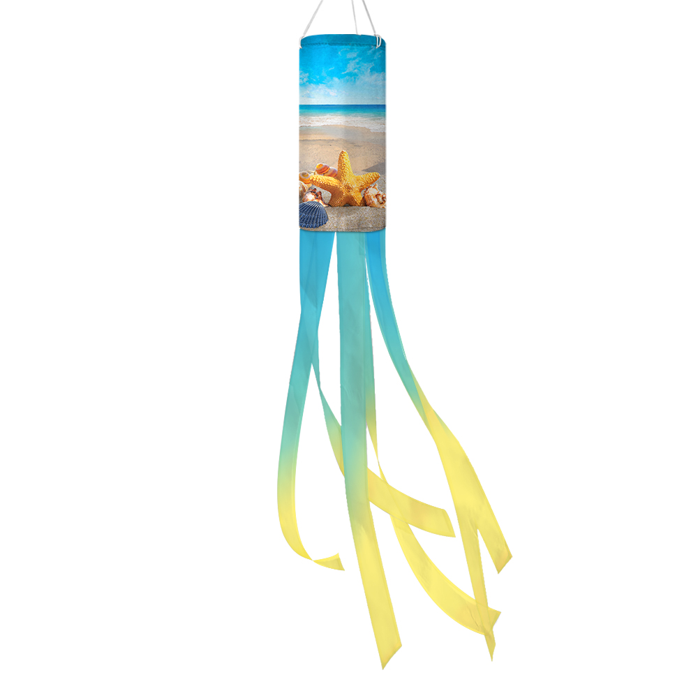 WIRESTER 40" Seashells On The Beach Windsock Banner Outdoor Hanging ...