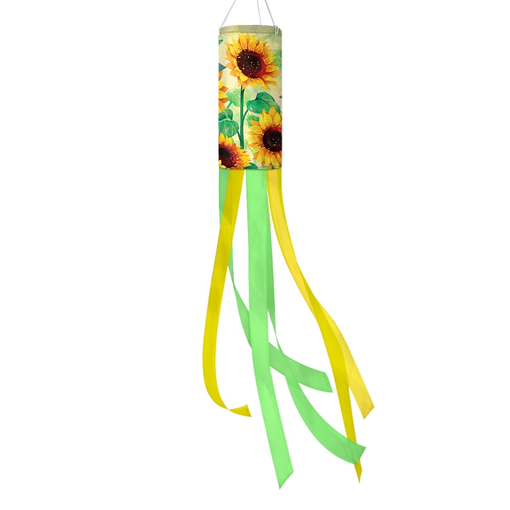 WIRESTER 40" Sunflowers Flowers Windsock Banner Outdoor Hanging Decor ...