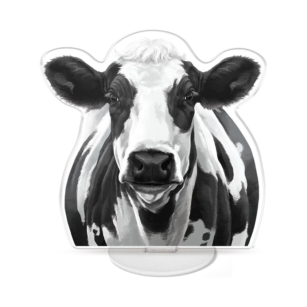 WIRESTER 5.9 inches Black Spot Cow Acrylic Standee - Walmart.com