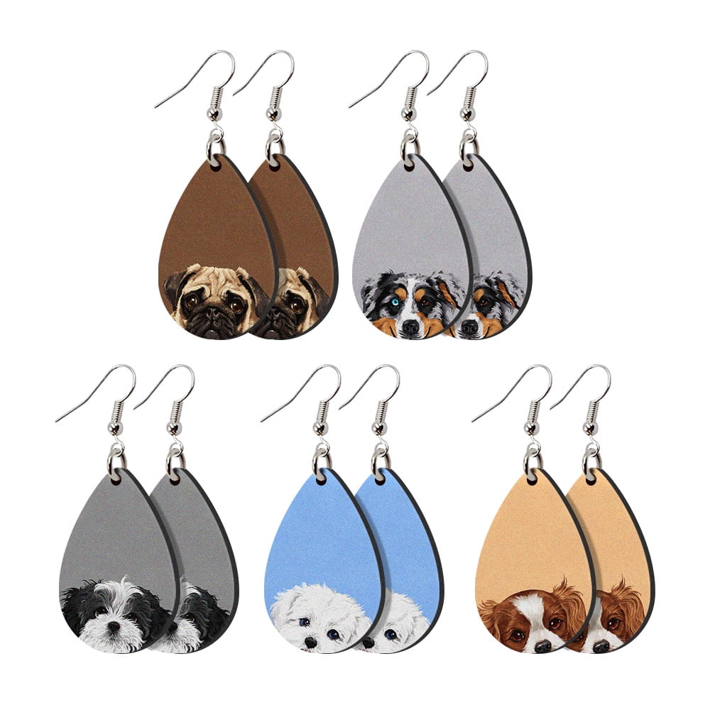 WIRESTER 5 Pairs Animal Teardrop Waterdrop Earring Hook Earrings ...