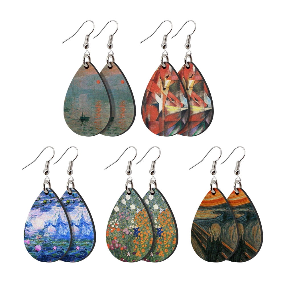 WIRESTER 5 Pairs Teardrop Waterdrop Earring Hook Earrings Fashion Drop ...