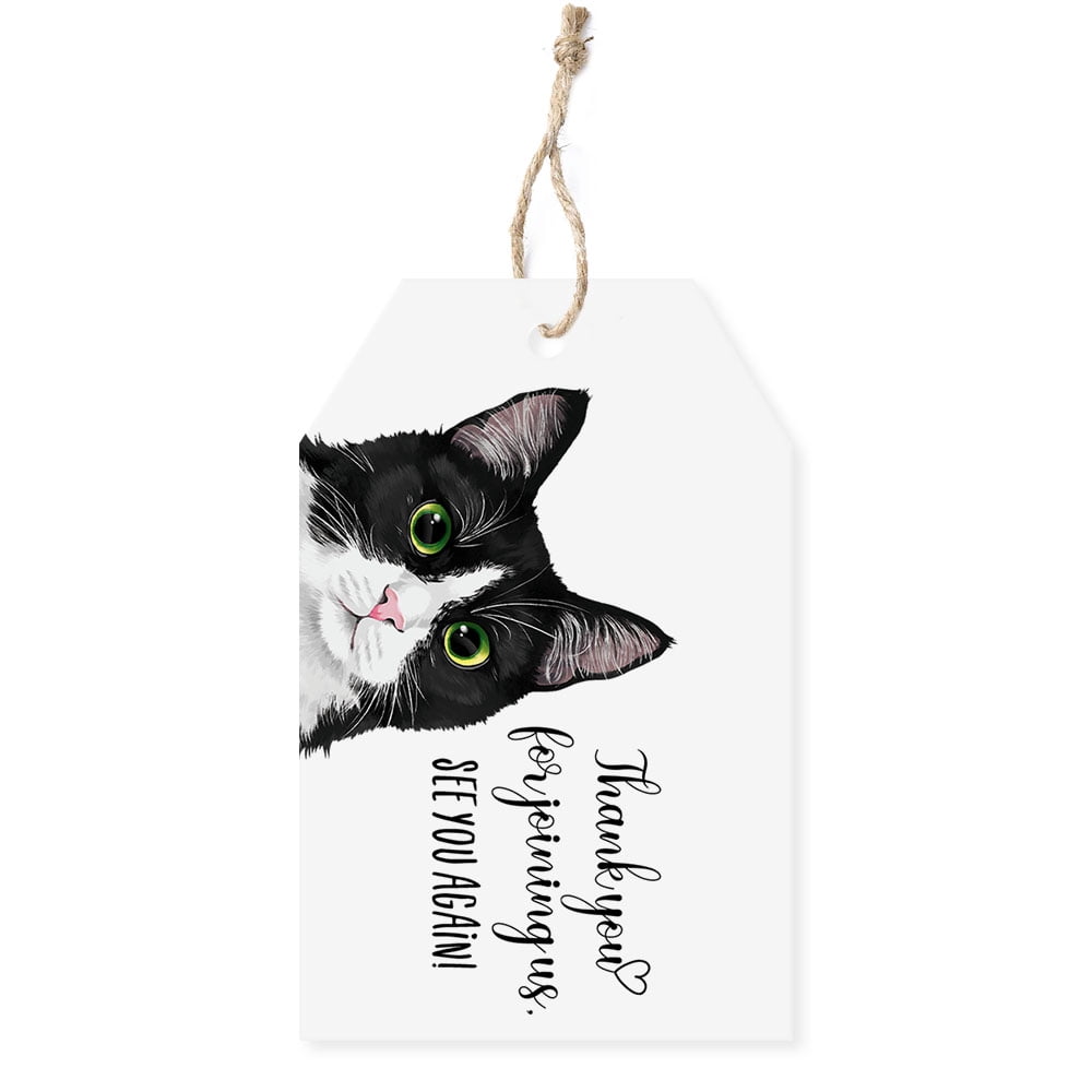 WIRESTER 50pcs Thank You Gift Tags with String – Animal Black White ...