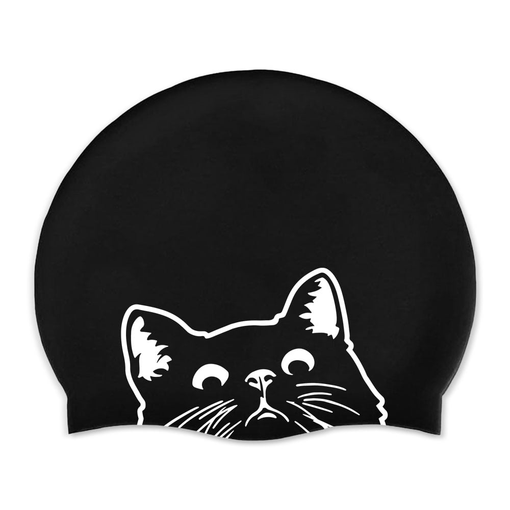 WIRESTER Black Silicone Swim Cap for Women Men Adults Kids Boys Girls ...