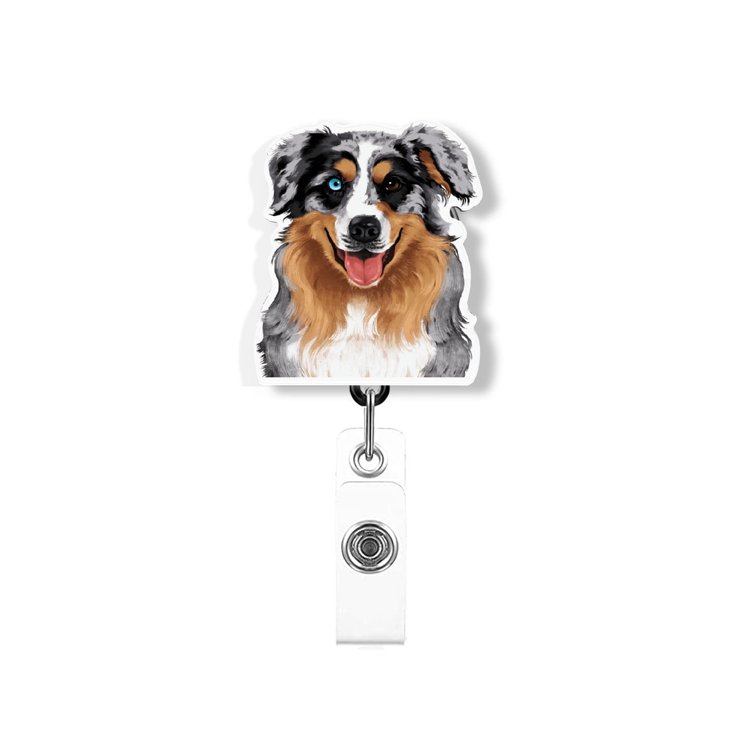 WIRESTER Design Acrylic Key Card Holder Belt Clip Reel Id Badge ...