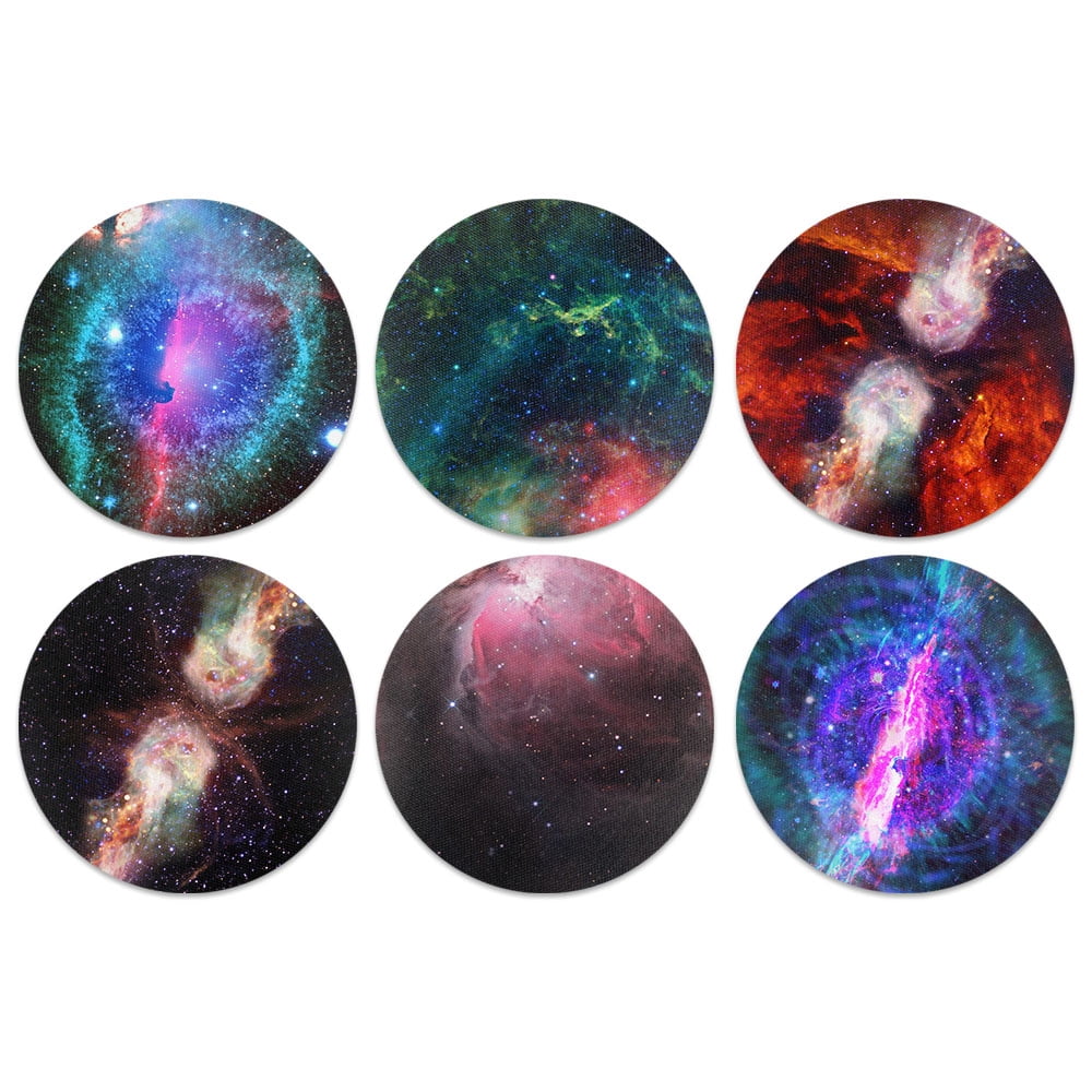 WIRESTER Drink Round Fabric Felt Neoprene Coasters Set of 6pcs, Cosmo ...