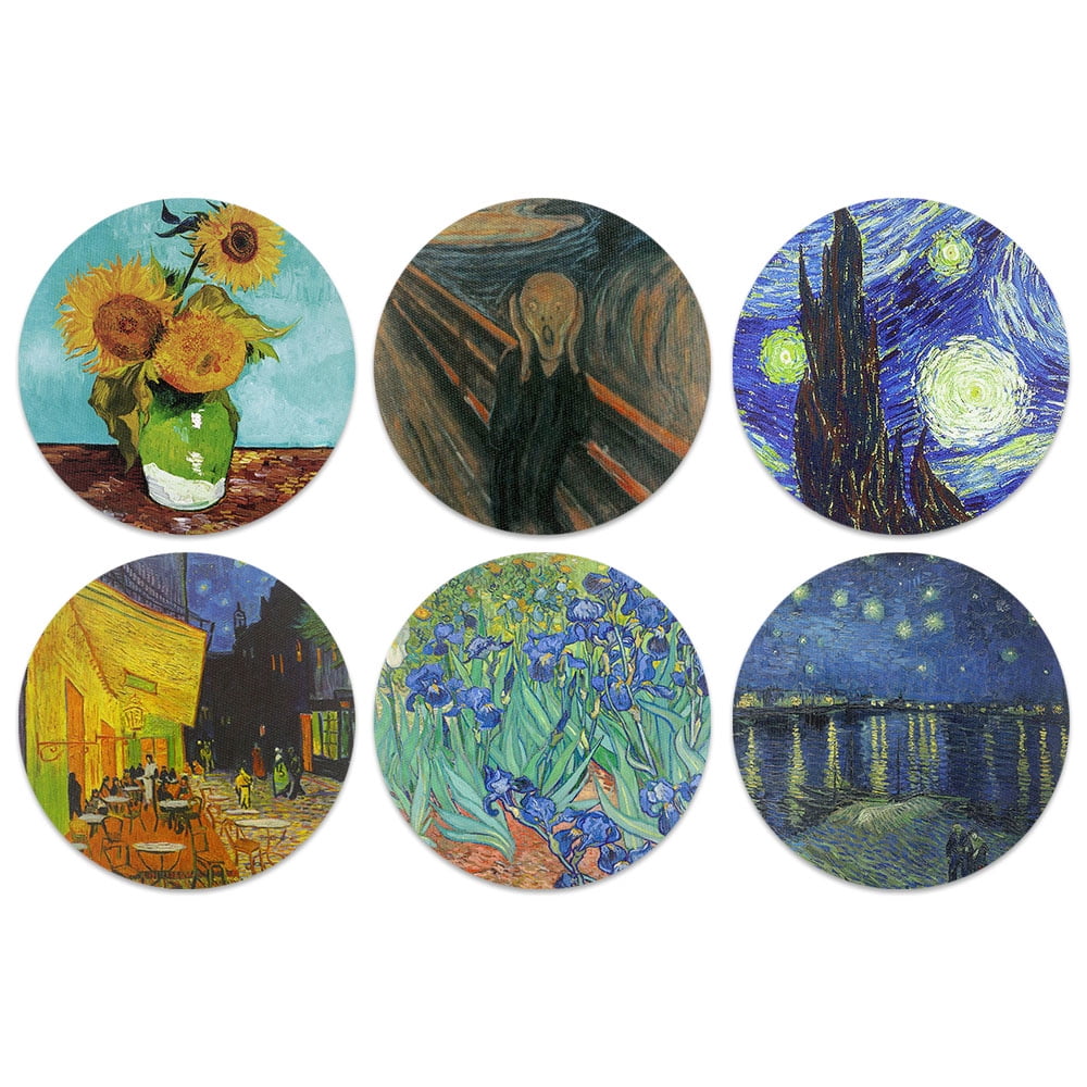 WIRESTER Drink Round Fabric Felt Neoprene Coasters Set of 6pcs ...