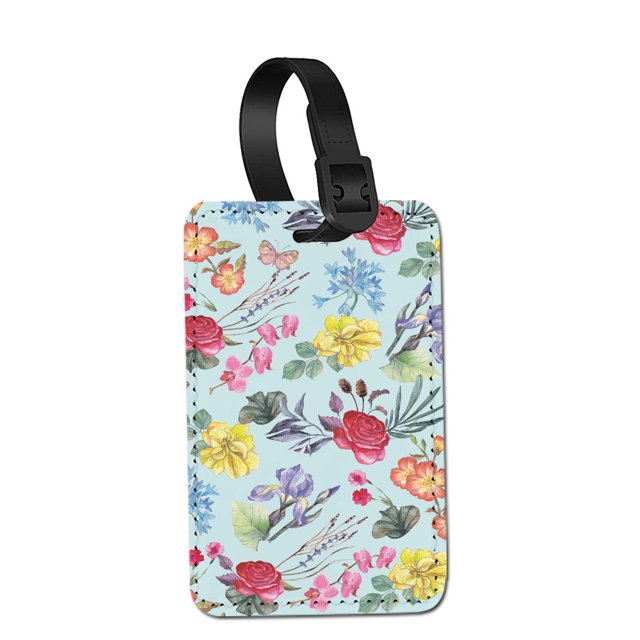 WIRESTER Rectangle PU Leather Luggage Tags for Travel Suitcase Baggage 4.05 x 2.83 inches ...