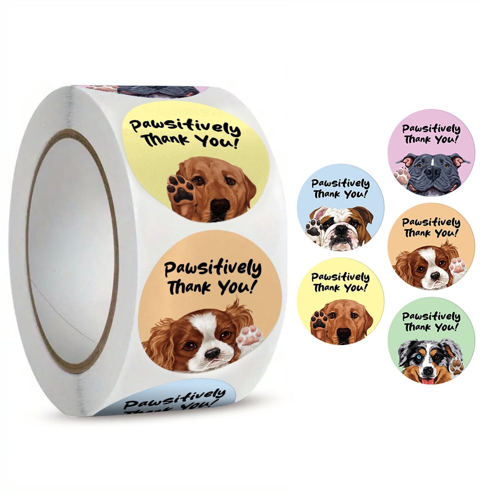 WIRESTER Round Animal Stickers Dog Cat Sticker Teacher Reward Stickers ...