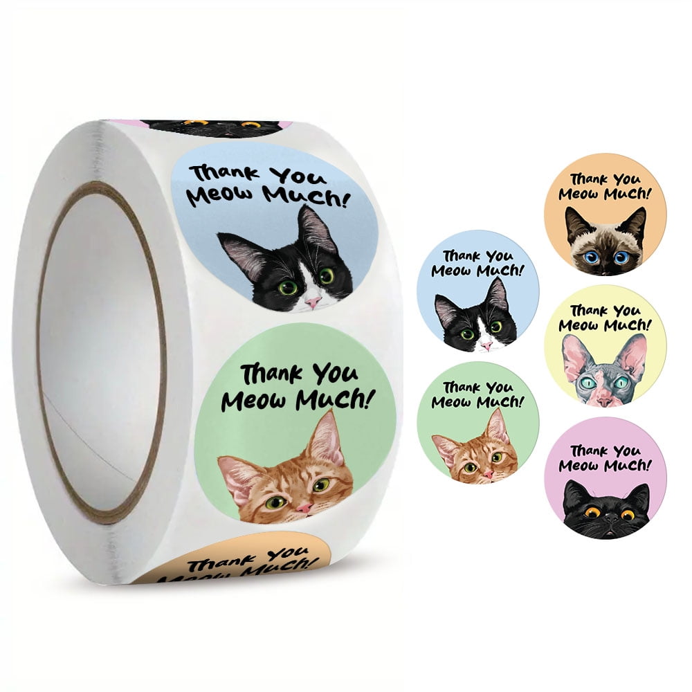 WIRESTER Round Animal Stickers Dog Cat Sticker Teacher Reward Stickers ...