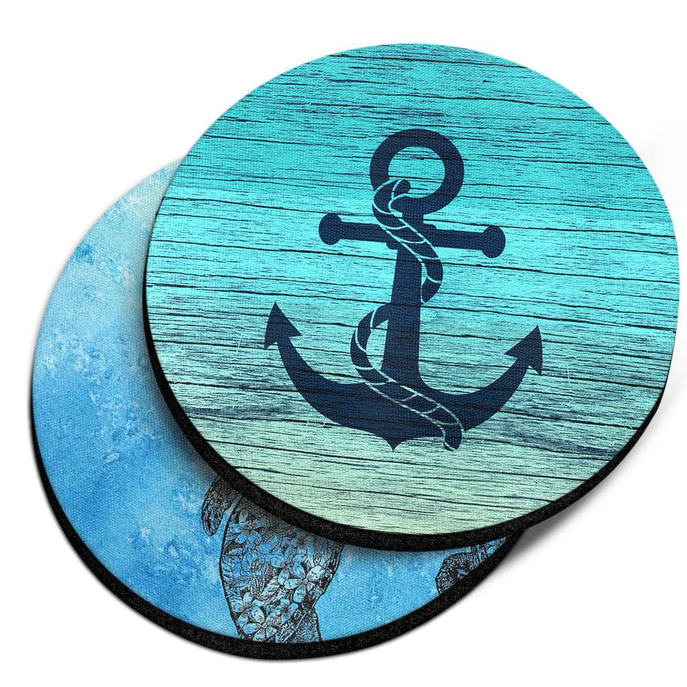 WIRESTER Round Neoprene Car Coaster for Drinks, Set of 2pcs, Blue ...