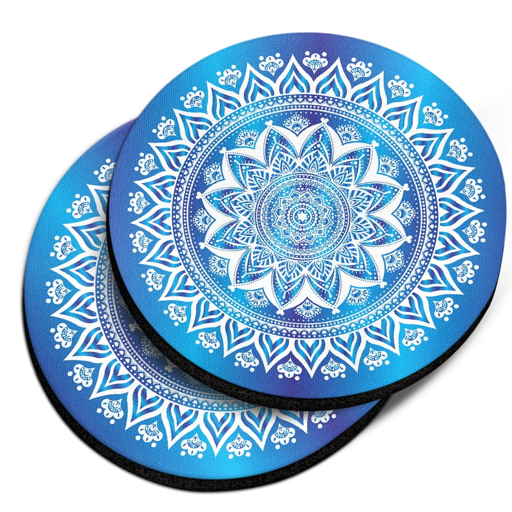 WIRESTER Round Neoprene Car Coaster for Drinks, Set of 2pcs, Blue ...