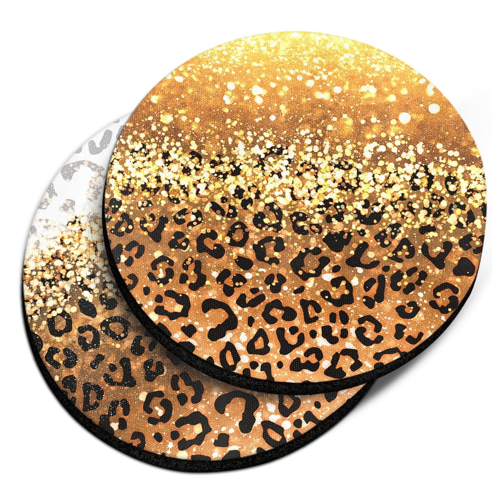 WIRESTER Round Neoprene Car Coaster for Drinks, Set of 2pcs, Gold ...