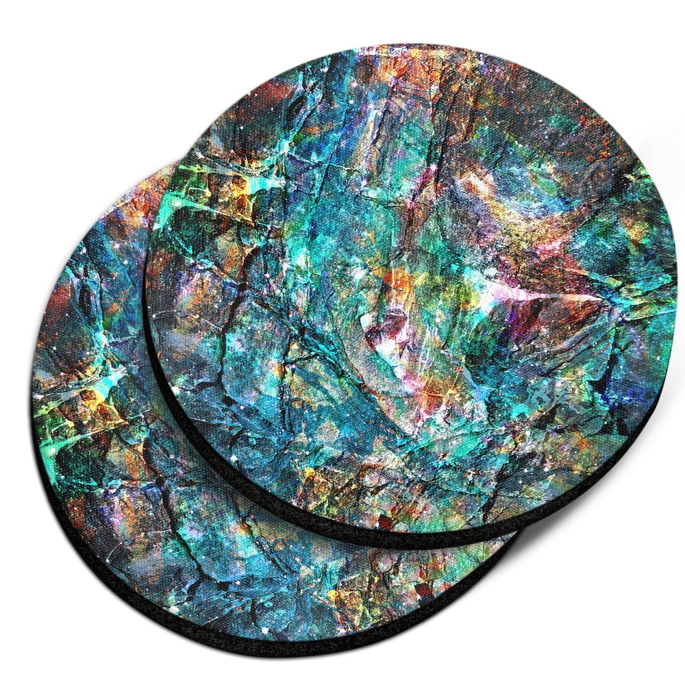WIRESTER Round Neoprene Car Coaster for Drinks, Set of 2pcs, Green ...