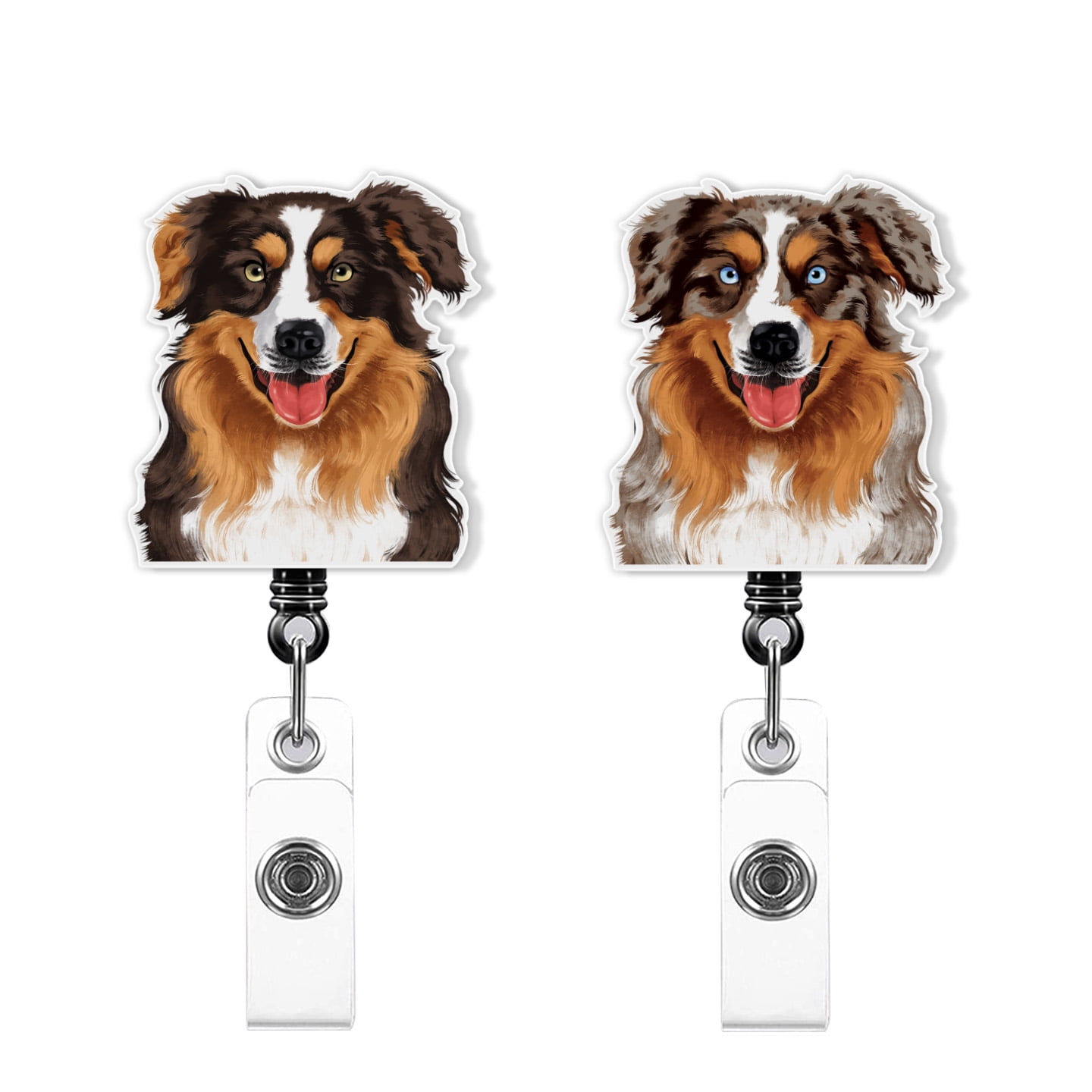 WIRESTER Set 2pcs Design Acrylic Key Card Holder Belt Clip Reel Id ...