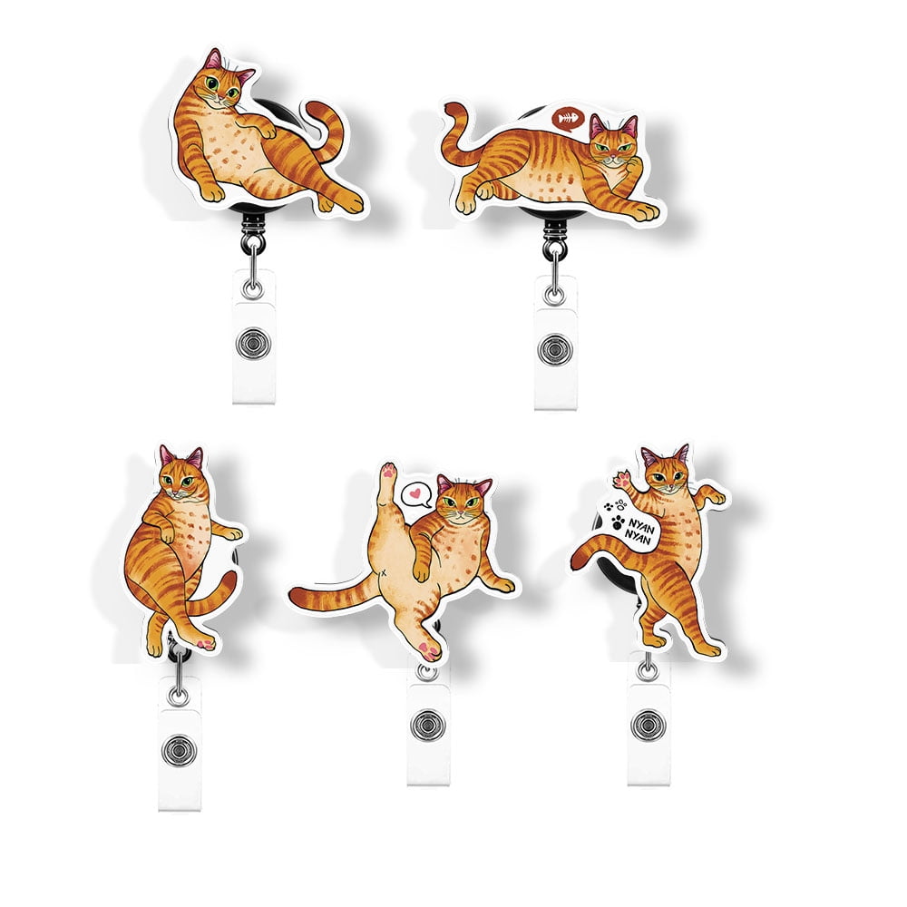 WIRESTER Set 5pcs Acrylic Key Card Holder Belt Clip Reel Id Badge ...