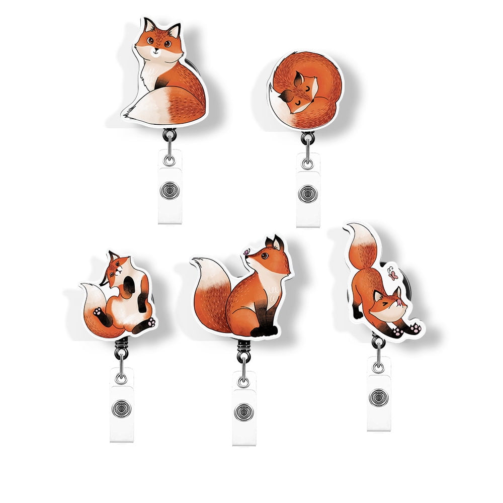WIRESTER Set 5pcs Acrylic Key Card Holder Belt Clip Reel Id Badge ...