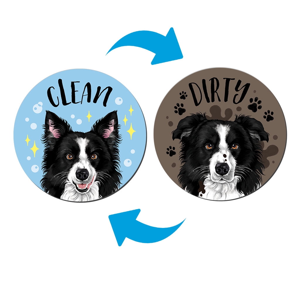 WIRESTER Waterproof Dishwasher Magnet Clean Dirty Sign Double Sided ...