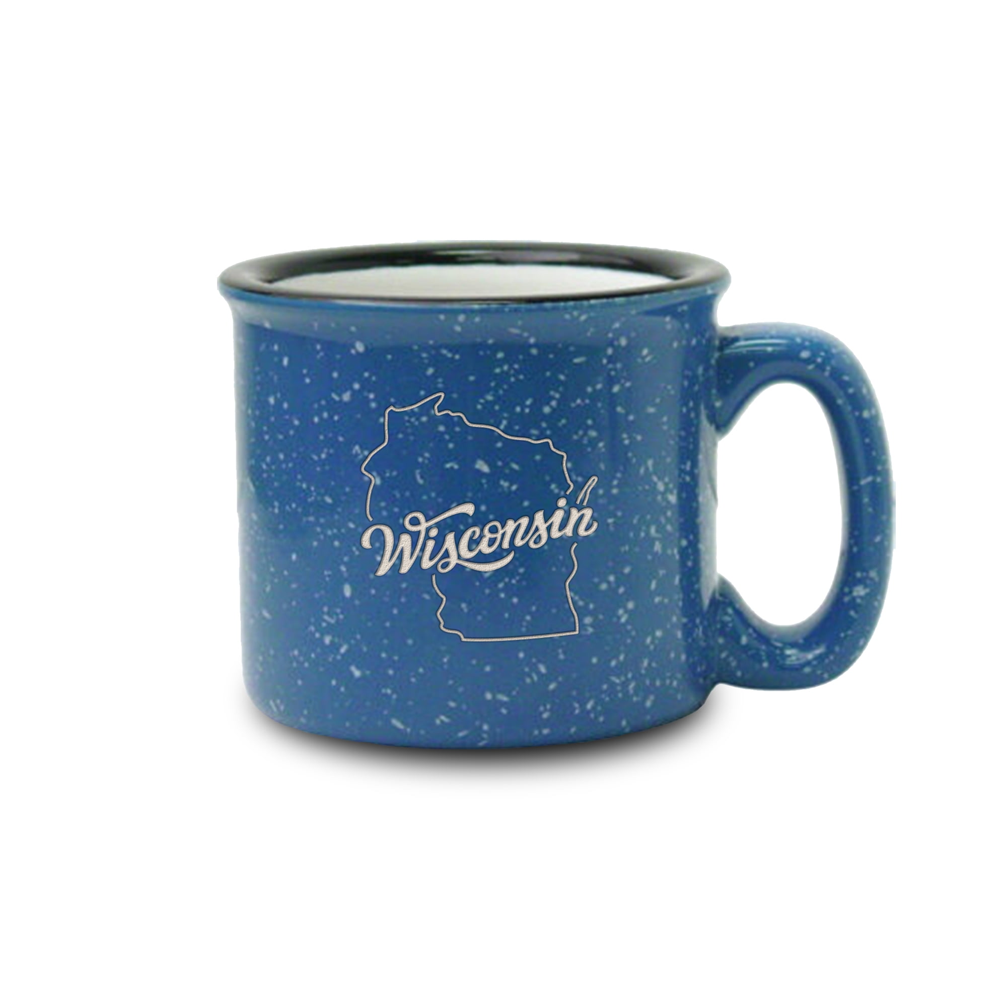 WISCONSIN NAMEDROP AND OUTLINE 12-OZ LASER ENGRAVED CAMPFIRE MUG - OCEAN BLUE - Walmart.com