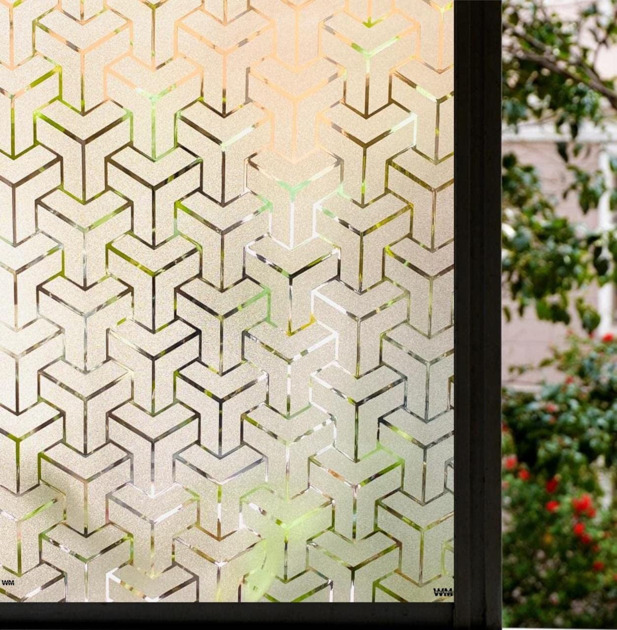 WISDOM Decorative Frosted Window Film Privacy Film Blocking Heat ...