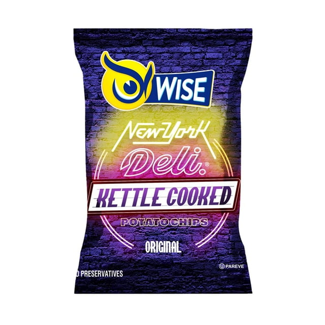 Wise Snacks Ny Deli Kettle Potato Chips Original 075 Ounce 40 Count Gluten Free Bulk
