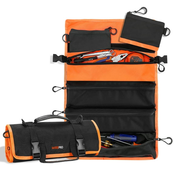 WISEPRO Tool Bag Electricians Tool Pouch with 6 Tool Pouches Heavy Duty ...