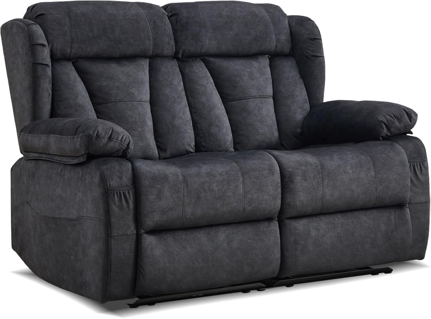 WISHDEER 56.7" Reclining Loveseat Sofa RV Loveseat Recliner Couch Home ...