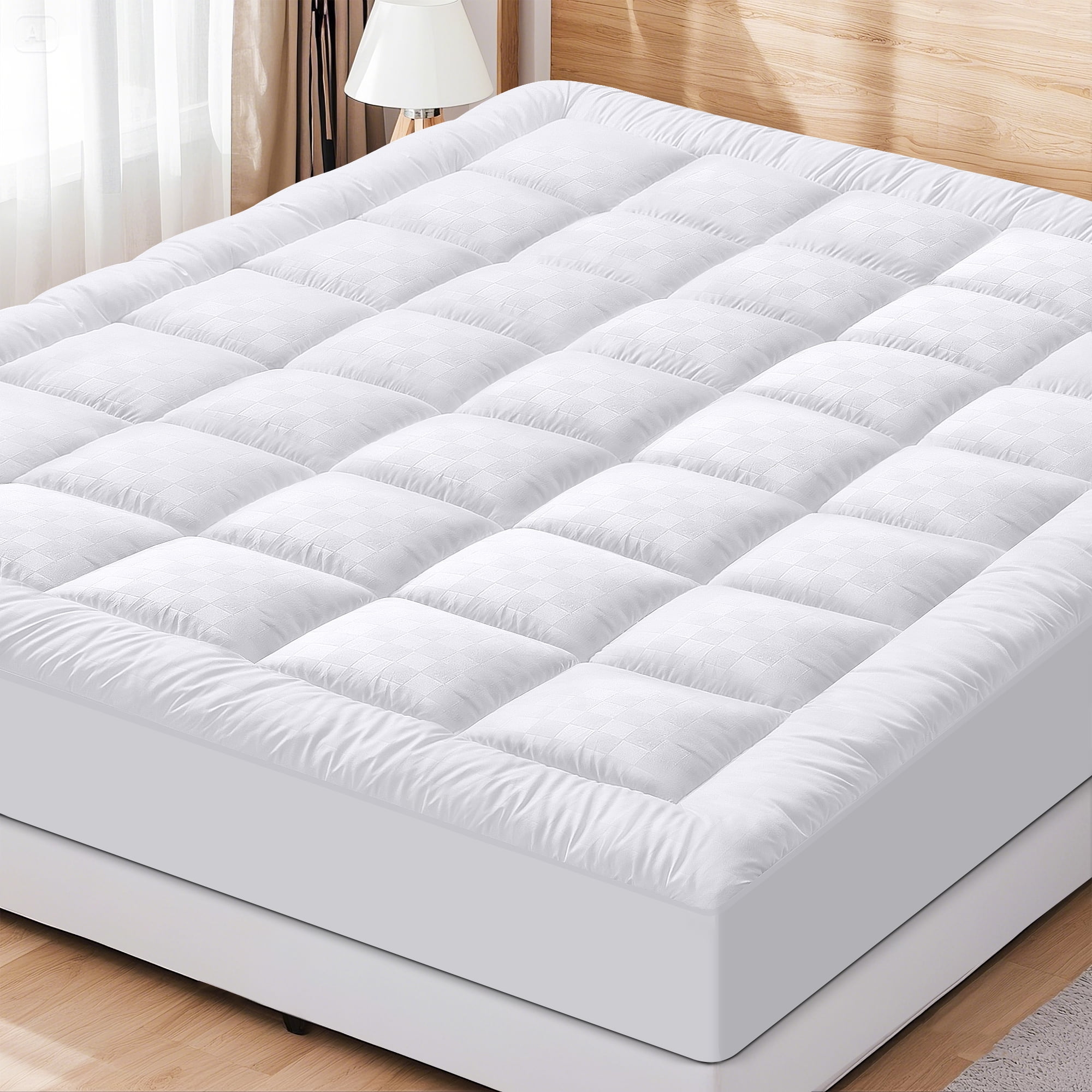 WISHEAD Full Mattress Pad - Quilted Fitted Mattress Topper Protector ...