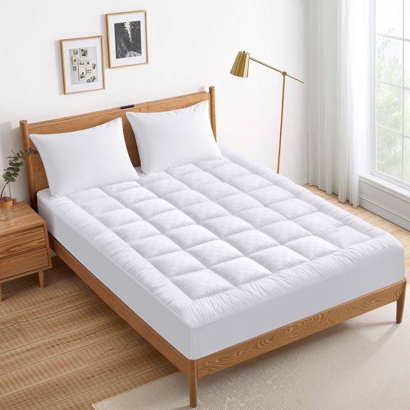 JML Quilted Fitted Mattress Pad Cover Queen 16 Inch Deep Pocket ...