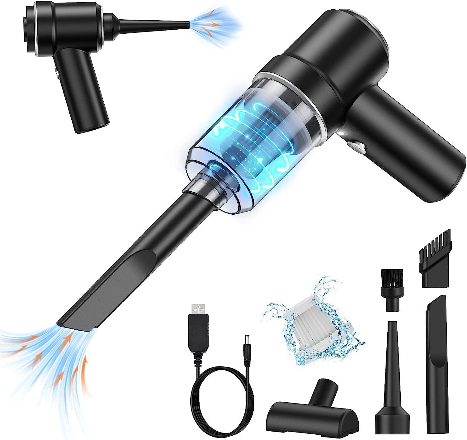 WISHTIME Cordless Vacuum Cleaner, Mini Handheld Vacuum, Small Car ...