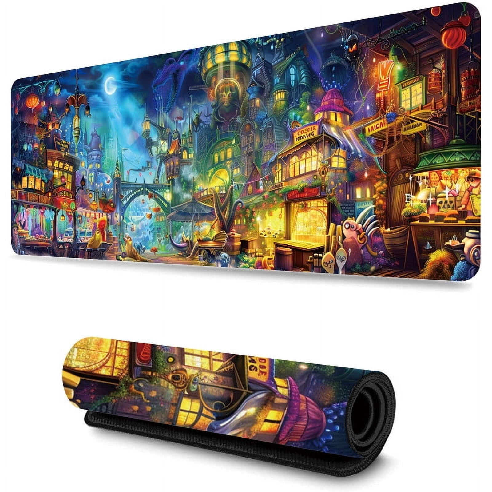 WISHTIME Gaming Mouse Mat Large Mouse Mat Long Extended Mouse Pad Desk ...