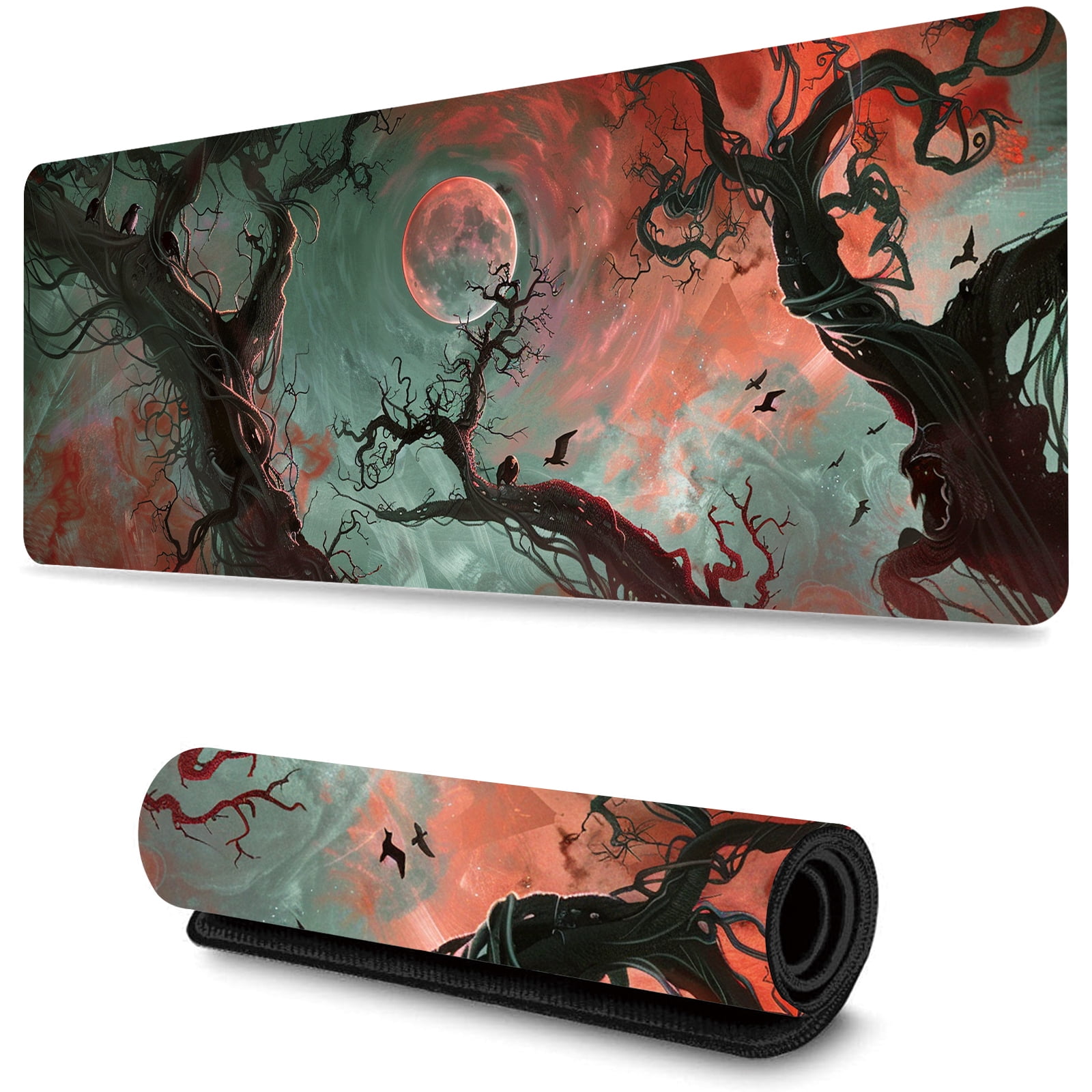 WISHTIME Gaming Mouse Pad Large Desk Mat with Non-Slip Rubber Base and ...