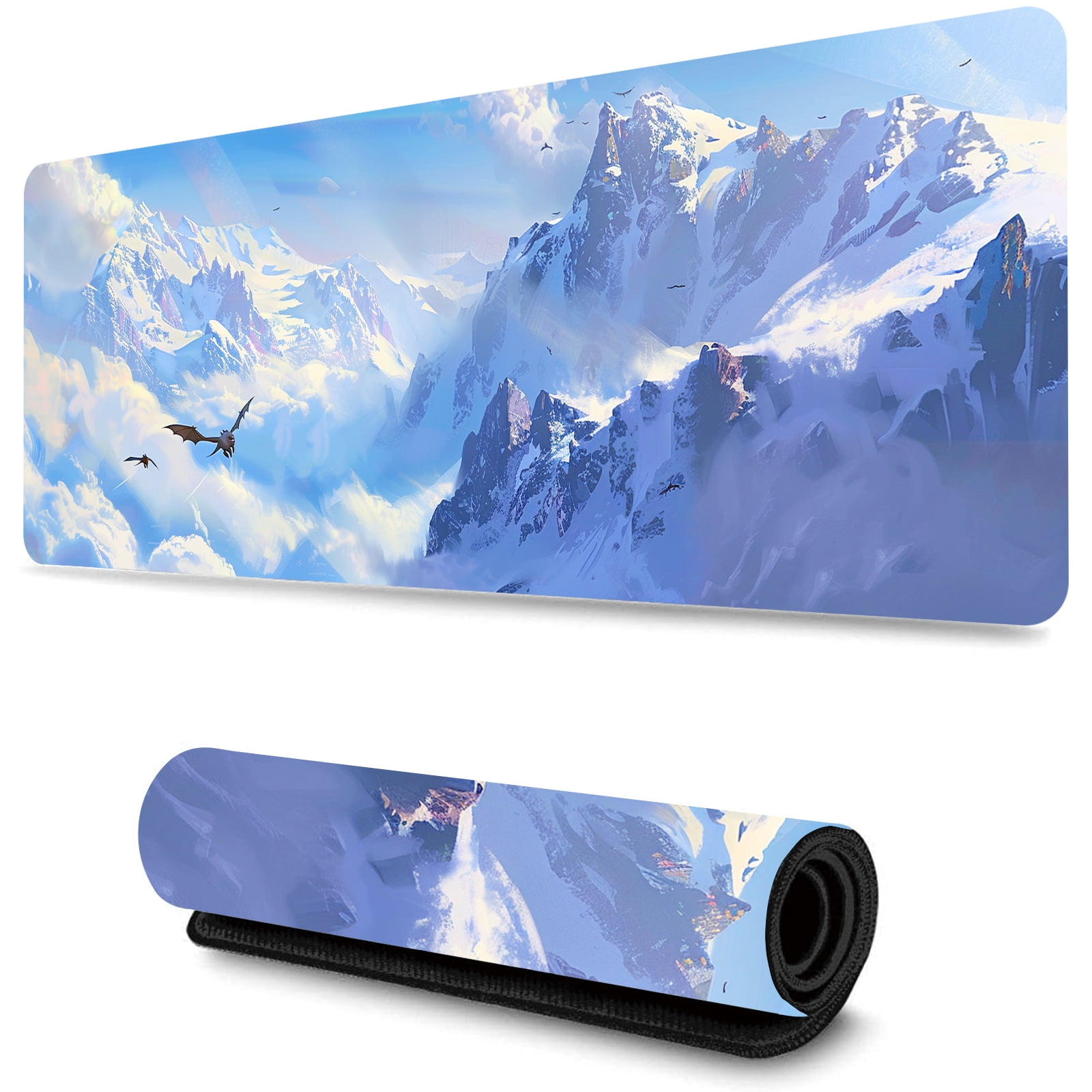 WISHTIME Gaming Mouse Pad Large Desk Mat with Non-Slip Rubber Base and ...