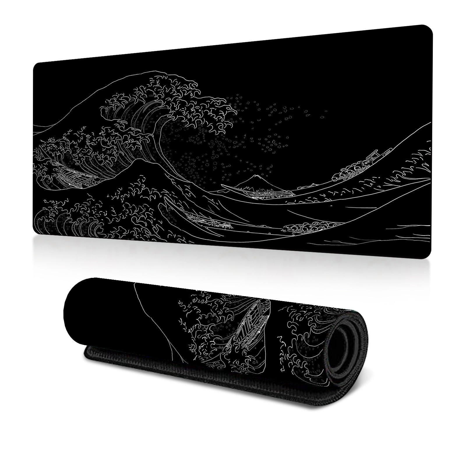 WISHTIME Large Gaming Mouse Pad for Desk, Desk Mat with Seamed Edges ...