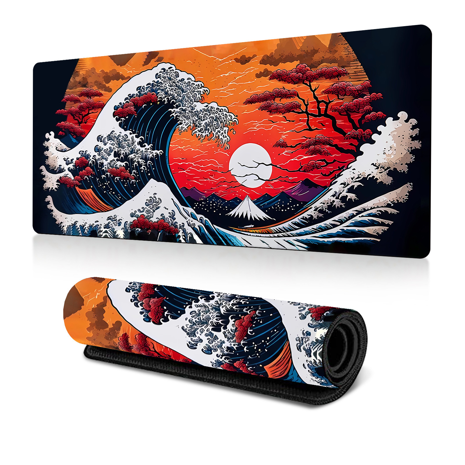 WISHTIME Large Gaming Mouse Pad for Desk, Desk Mat with Seamed Edges ...