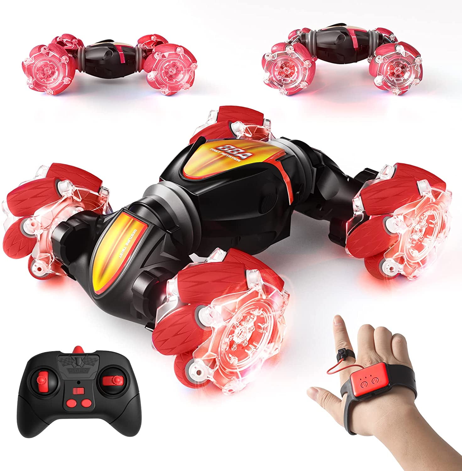 WISHTIME 1:20 Scale 4WD Gesture Sensing RC Car, Transform Stunt Car ...