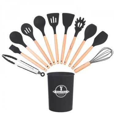 Mad Hungry 4-Piece Silicone Spurtle Set - Spatula, Scoop, Mixing Spoons ...