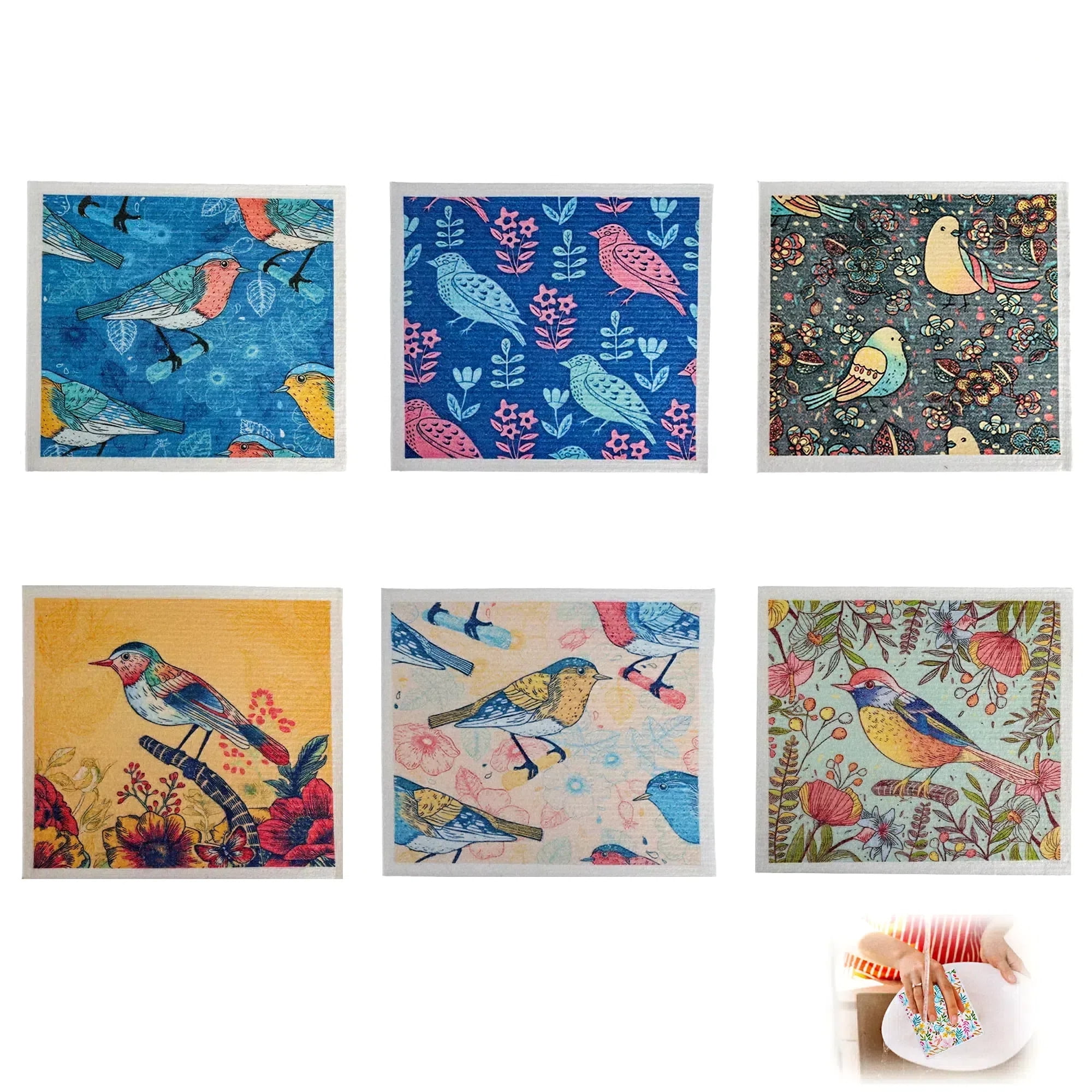 Wisolt Dish Rags for Kitchen,6-Pack Reusable Dish Cloths for Washing ...