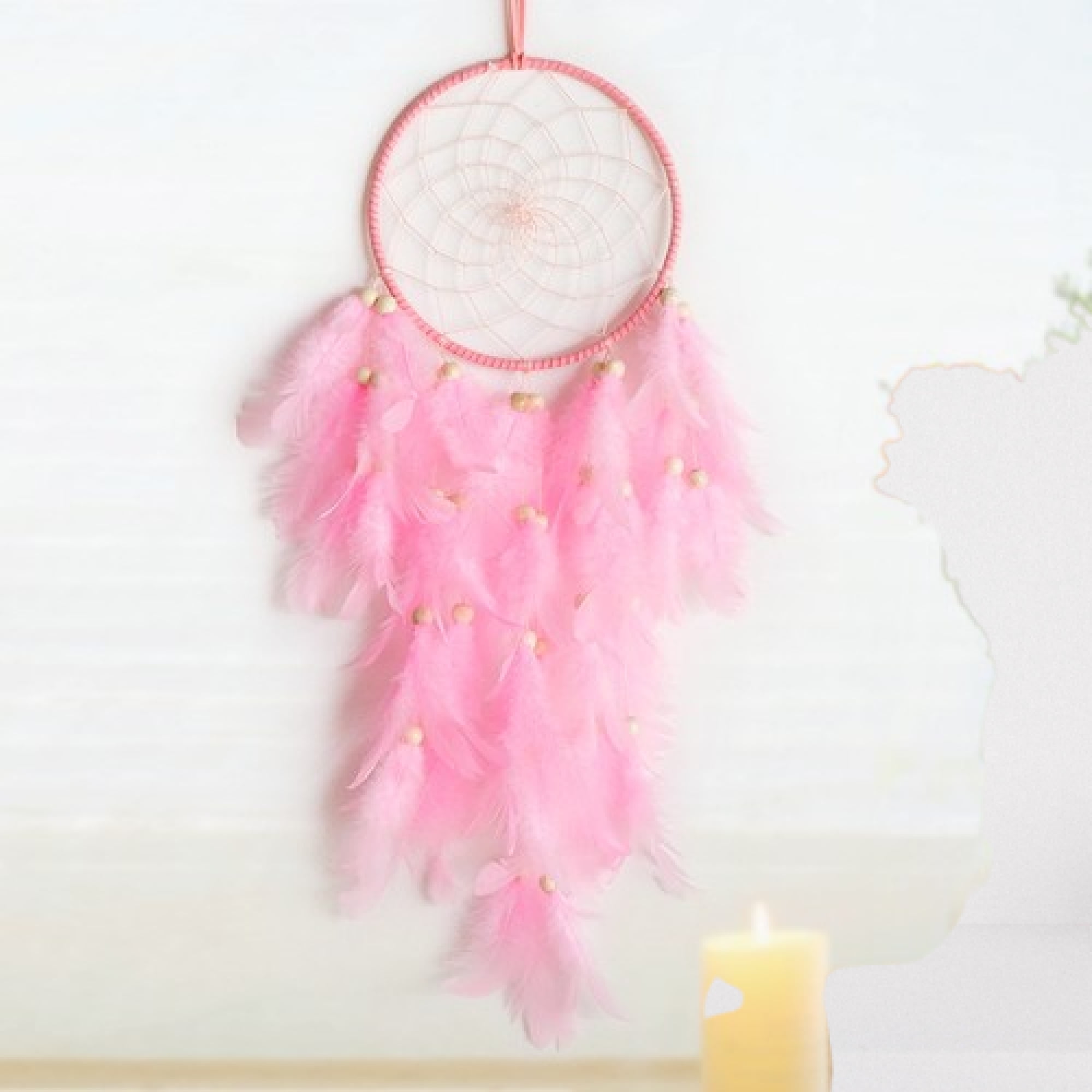 WISOLT Dream Catcher - Pink Feather, DIY Handmade, Ideal for Girls ...