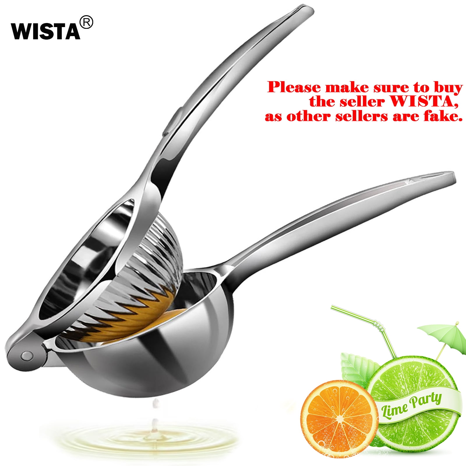WISTA Large Stainless Steel Lemon Squeezer: Hand Press Lemon Juicer ...