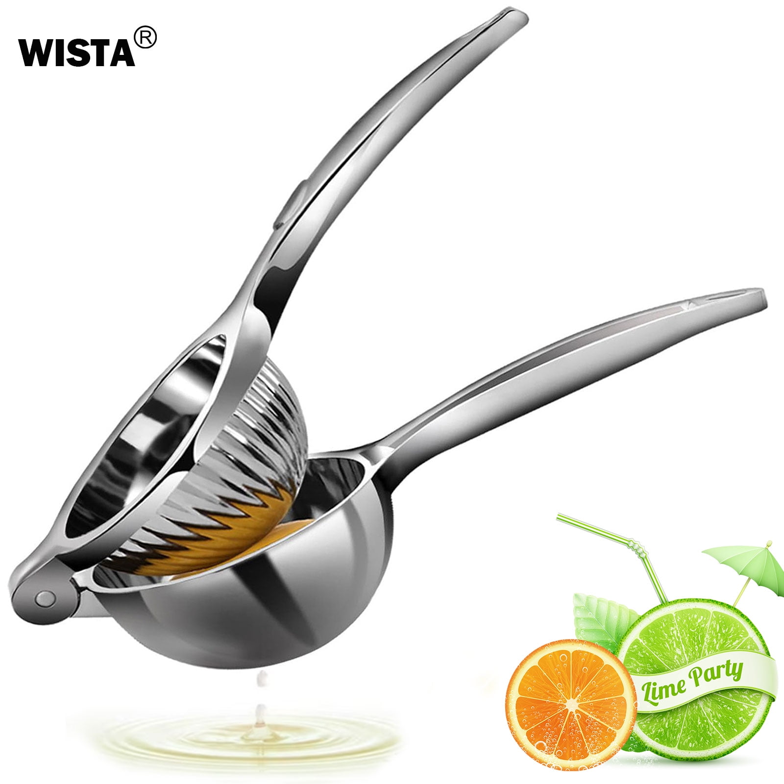 WISTA Large Stainless Steel Lemon Squeezer: Hand Press Lemon Juicer ...