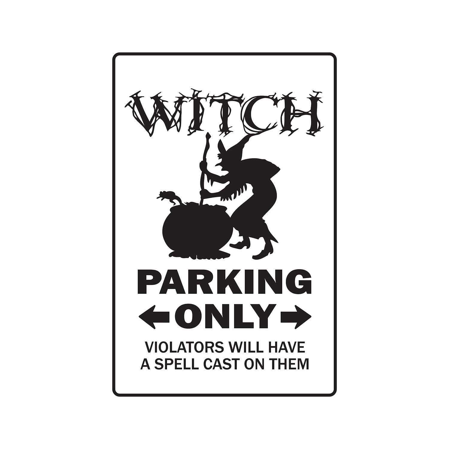 WITCH Parking Aluminum Sign broomstick halloween girlfriend ghost ...