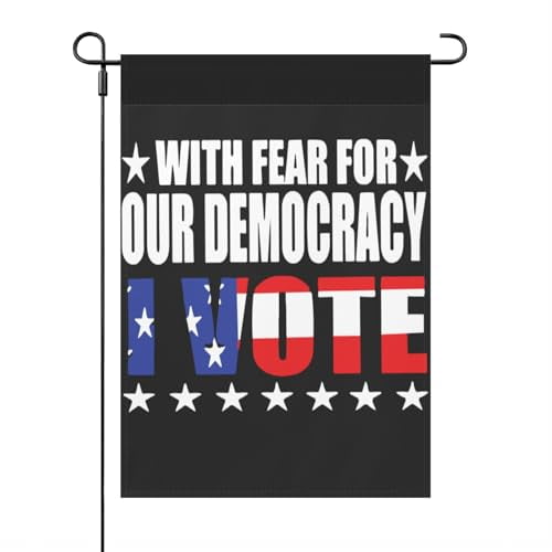 WITH FEAR FOR PUR DEMOCRACY I VOTE House Flags Double Sided Decorative ...