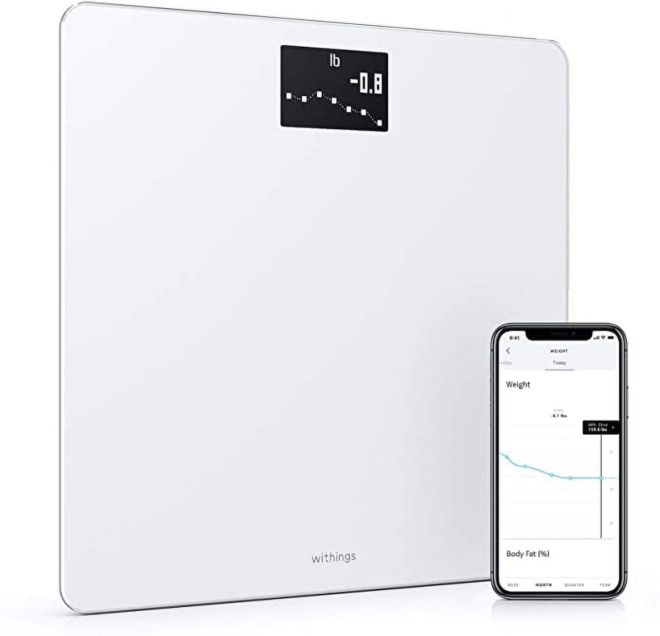 WITHINGS Body - Digital Wi-Fi Smart Scale with Automatic Smartphone App Sync, BMI, Multi-User ...