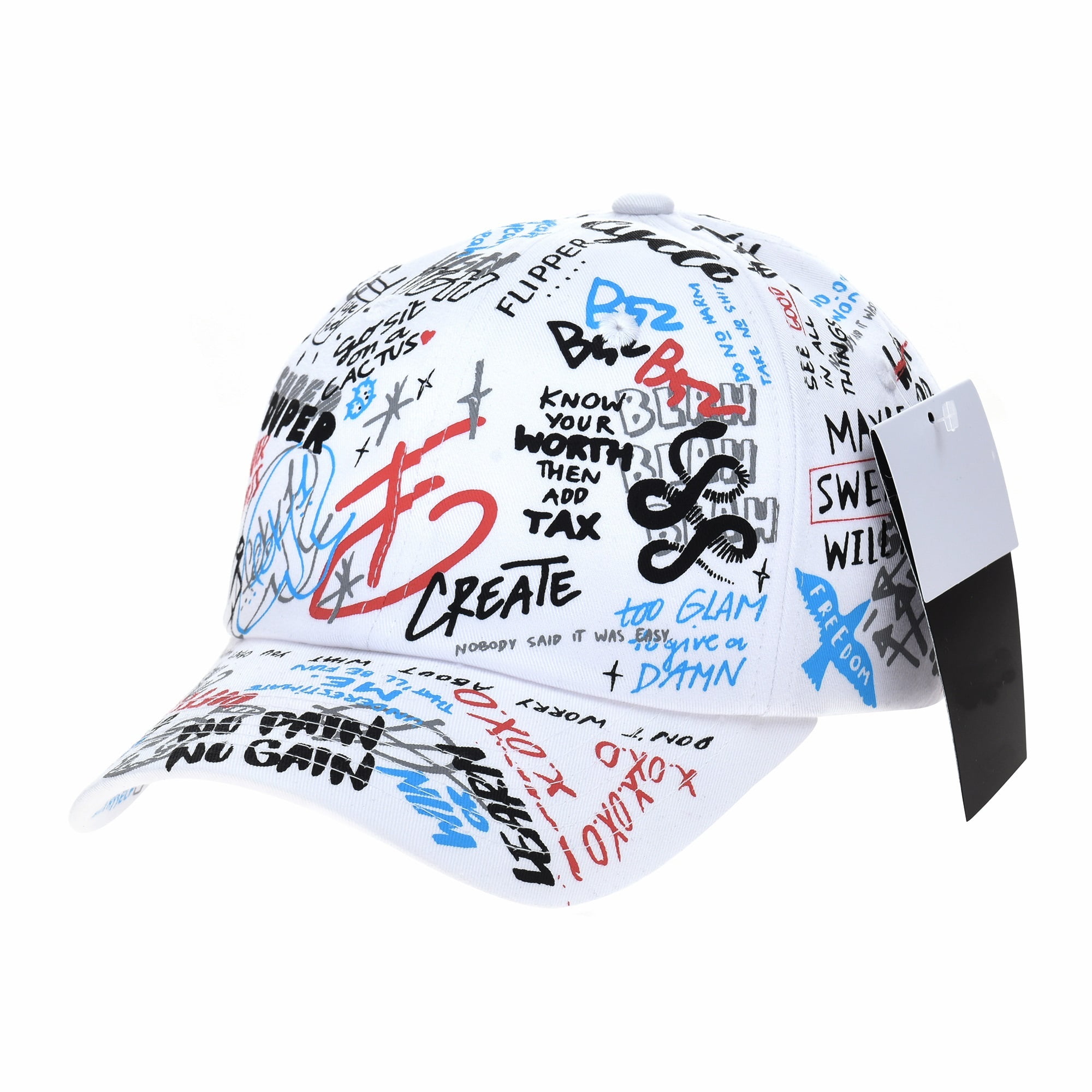 WITHMOONS Baseball Cap Graffiti Art Tattoo Graphic Hat AL1706 (Whitered ...
