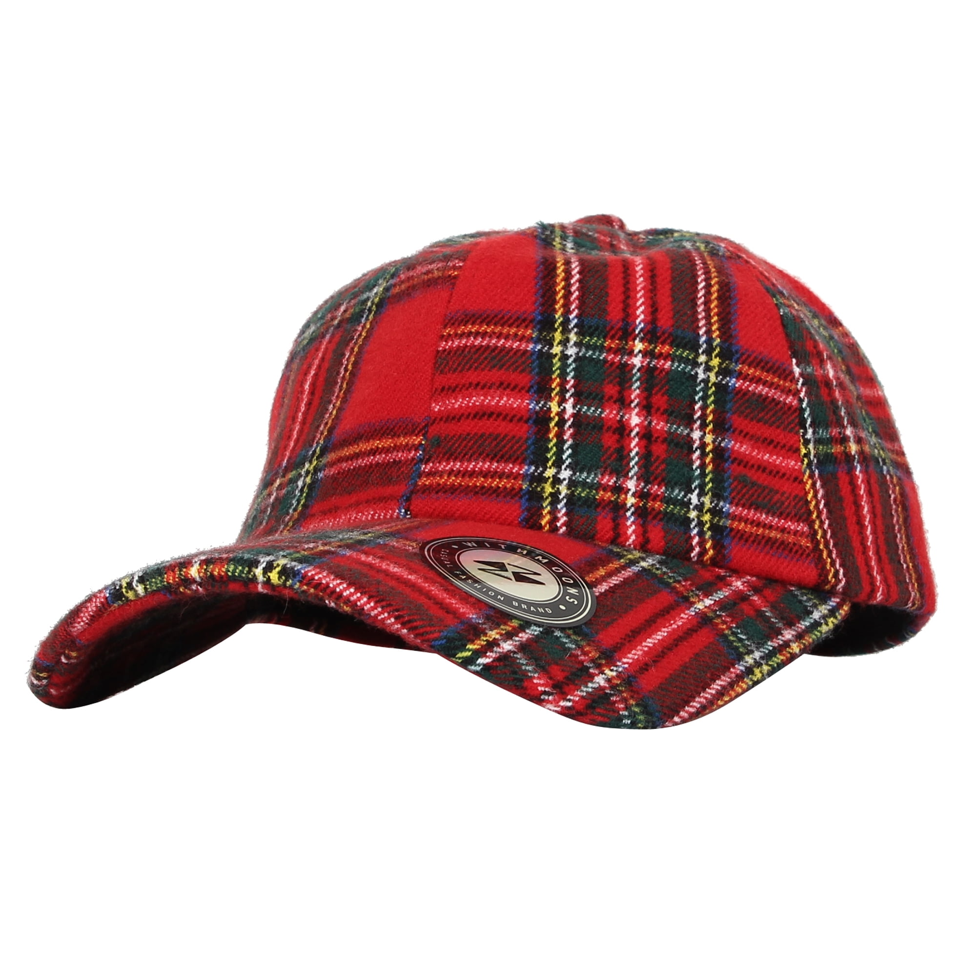 WITHMOONS Baseball Cap Tartan Plaid Check Winter Cotton Hat KR11087 ...