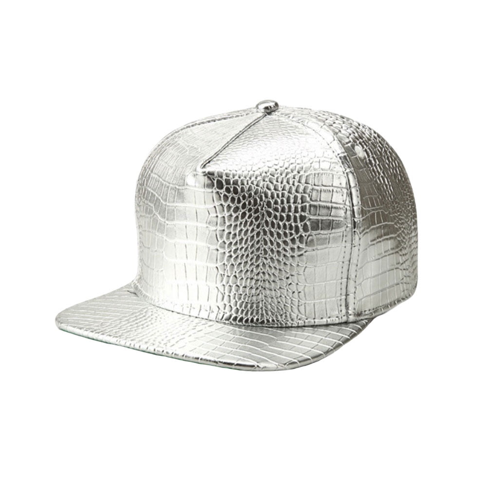 WITHMOONS High Shine Crocodile Baseball Cap Flat Brim Snapback Hat ...