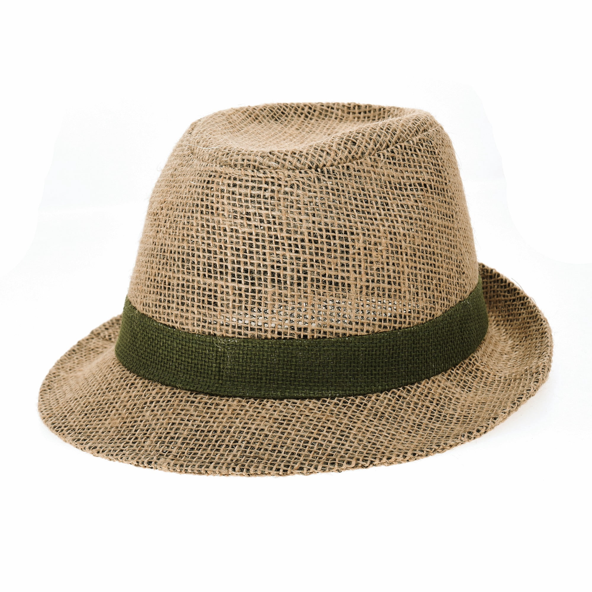 WITHMOONS Linen Fedora Hat Paper Straw Banded Summer Cool DW6711 (Green ...
