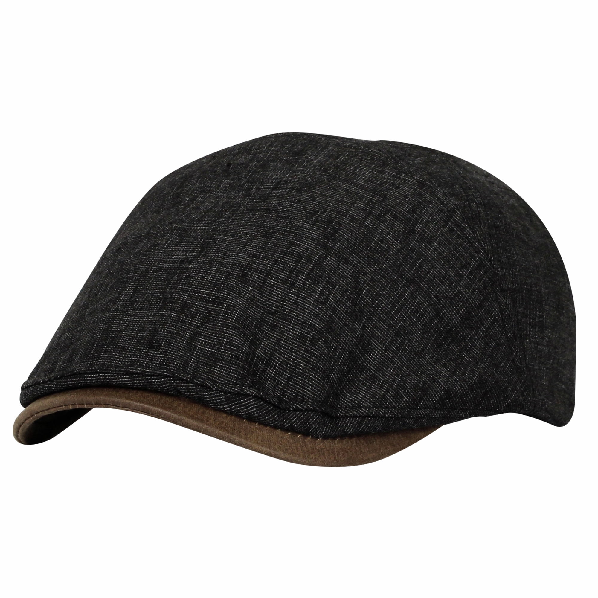 WITHMOONS Newsboy Hat Faux Leather Brim Adjustable Flat Cap SL31273 ...